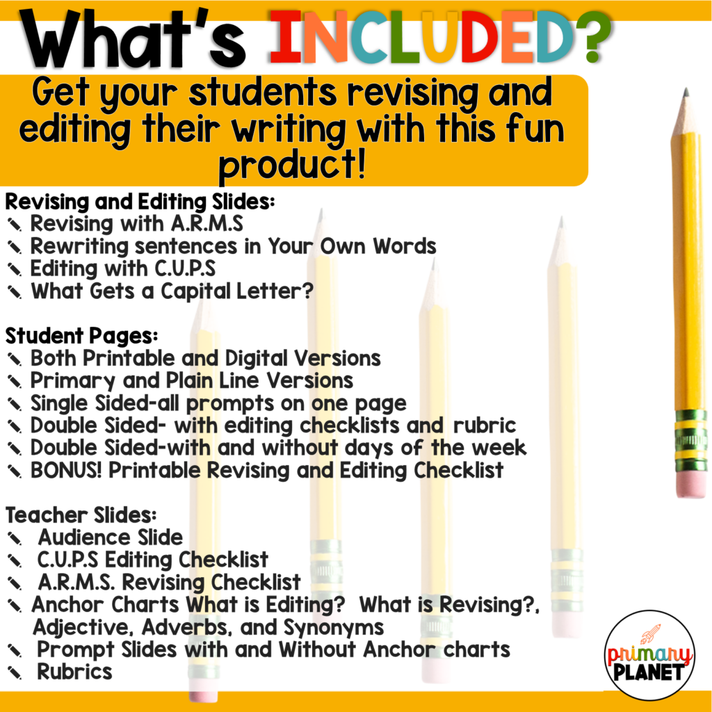 Editing and Revising Writing Mini-Lessons - Sentence a Day | Made By ...