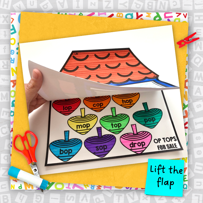 Short O Vowel Craft | Top Shop | OP Word Family | Made By Teachers