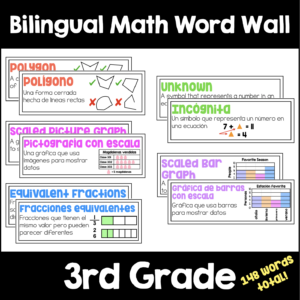 Grade 3 Math Word Wall BILINGUAL | Made By Teachers