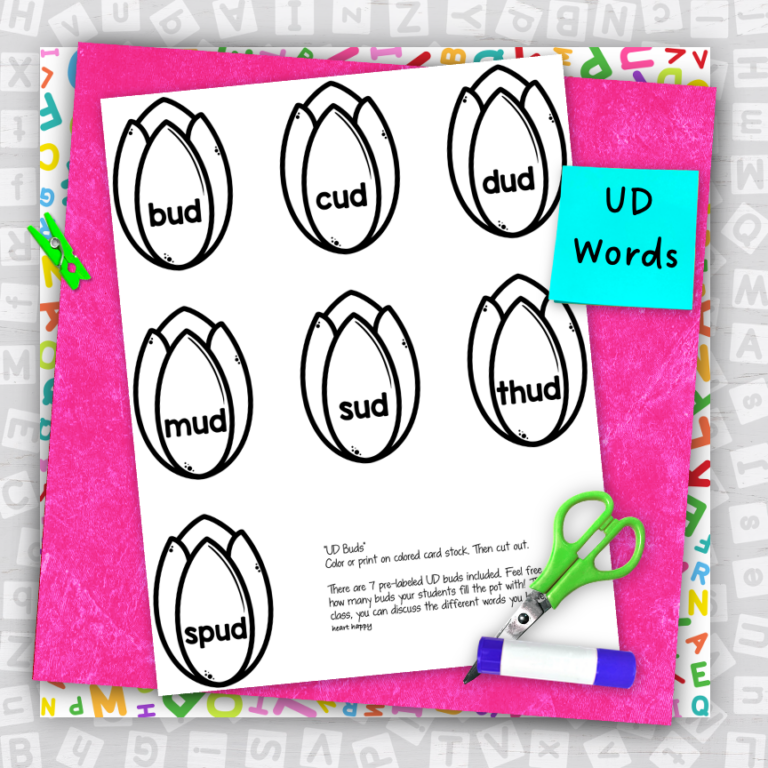 Short U Vowel Craft | UD Buds | UD Word Family | Made By Teachers