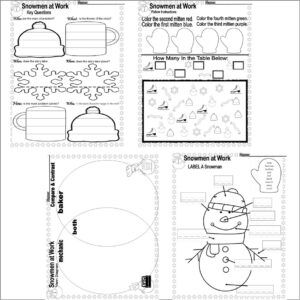 Snowmen At Work Winter Book Study Companion Reading Comprehension ...