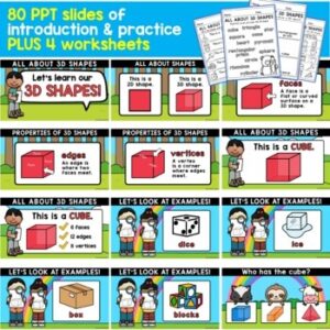 3D Shapes Attributes PowerPoint and 3D Shape Worksheets | Made By Teachers