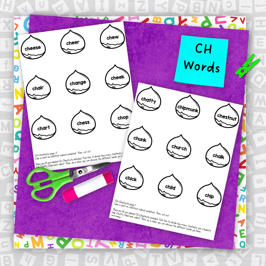 CH Digraph Craft | Chatty Chipmunk's Chestnuts | Made By Teachers