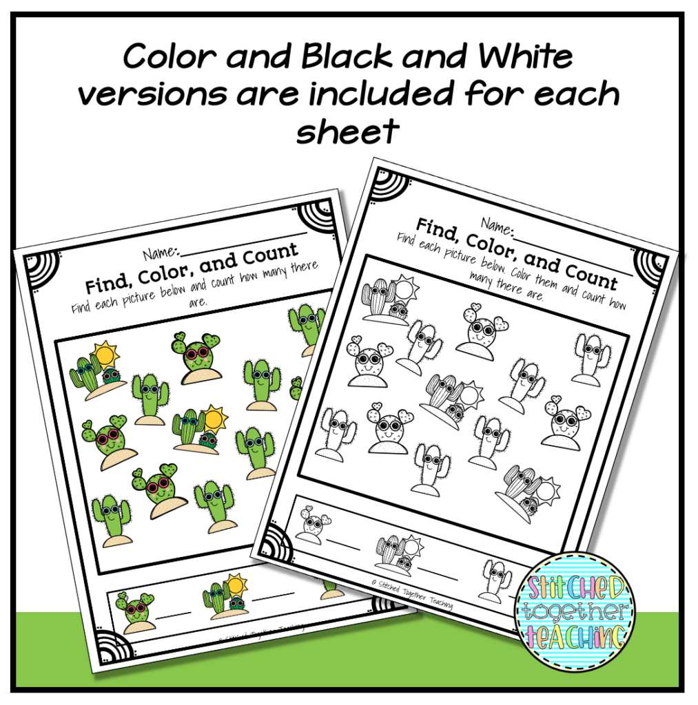 Cactus Summer FINE MOTOR Activities Worksheet Packet for Special ...