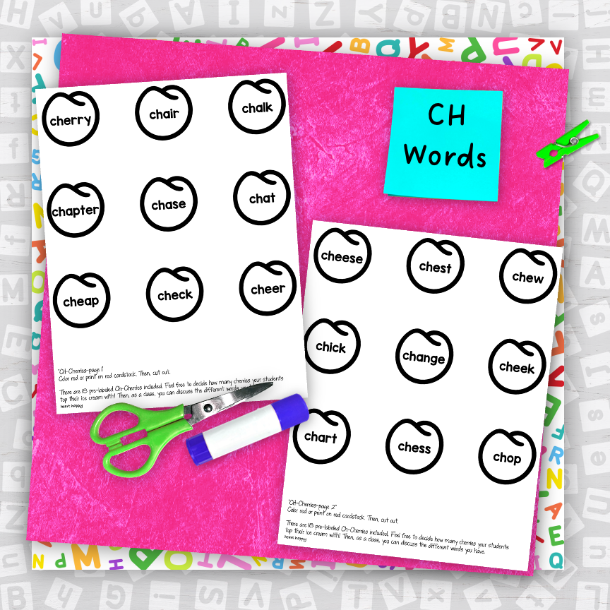 CH Digraph Craft | Chocolate Cherry Sundae | Made By Teachers