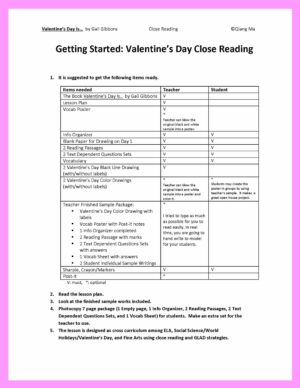Close Reading: Valentine's Day Is ... by Gail Gibbons | Made By Teachers