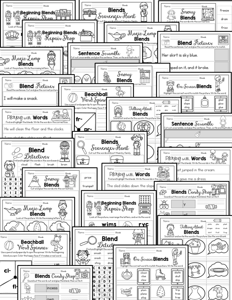 Beginning Blends Phonics Word Work NO-PREP | Made By Teachers