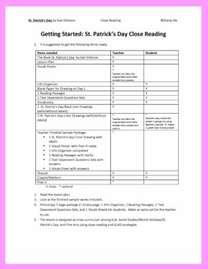 Close Reading: St. Patrick's Day by Gail Gibbons | Made By Teachers