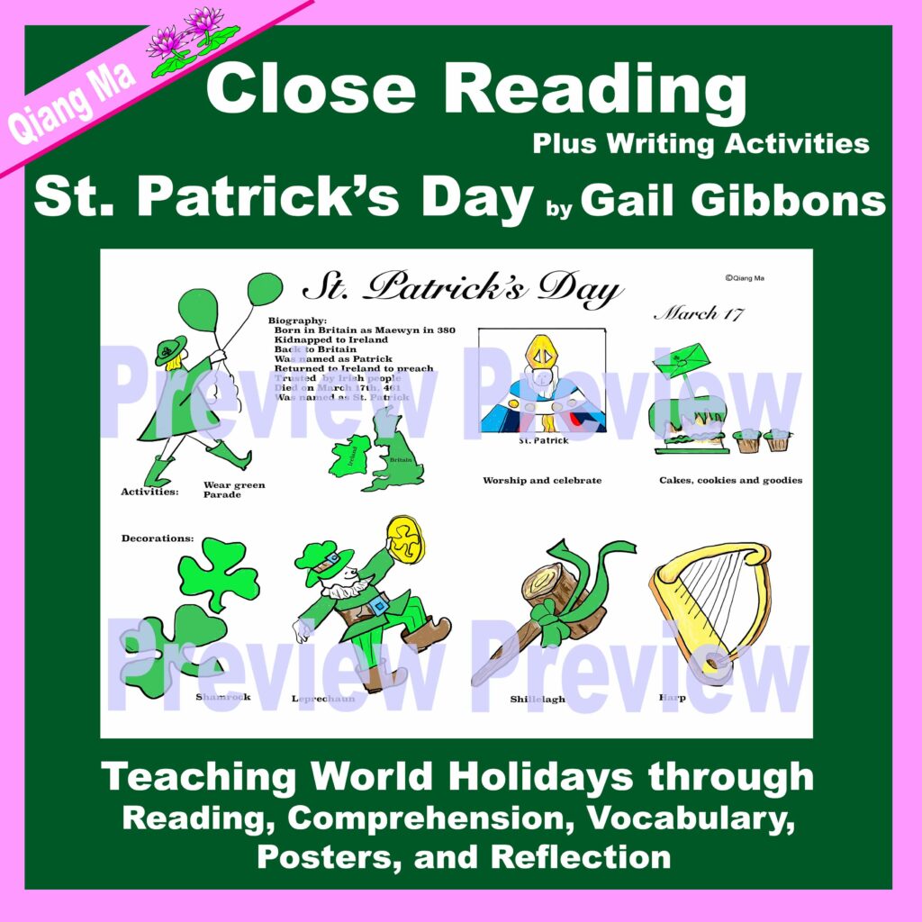 Close Reading: St. Patrick's Day by Gail Gibbons | Made By Teachers