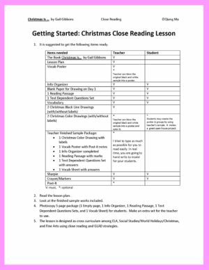 Close Reading: Christmas Is ... by Gail Gibbons | Made By Teachers