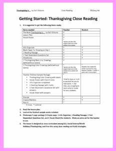Close Reading: Thanksgiving Is ... by Gail Gibbons | Made By Teachers