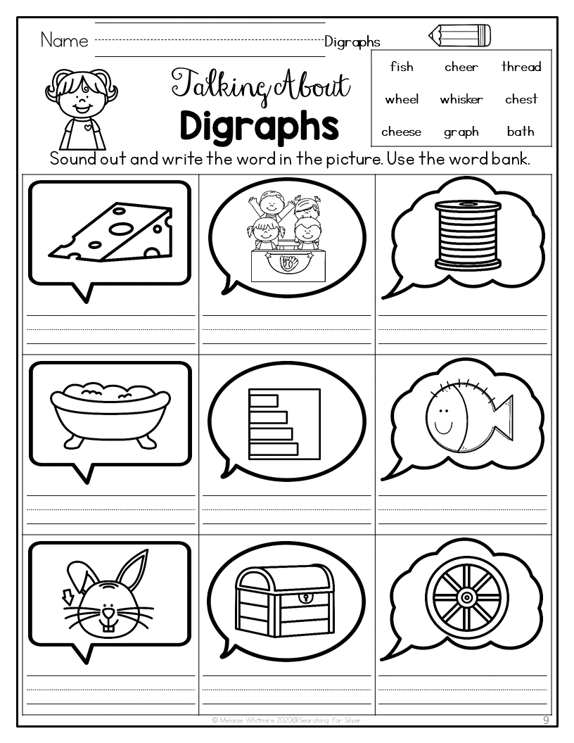 Digraphs Phonics Word Work NO-PREP! - Made By Teachers