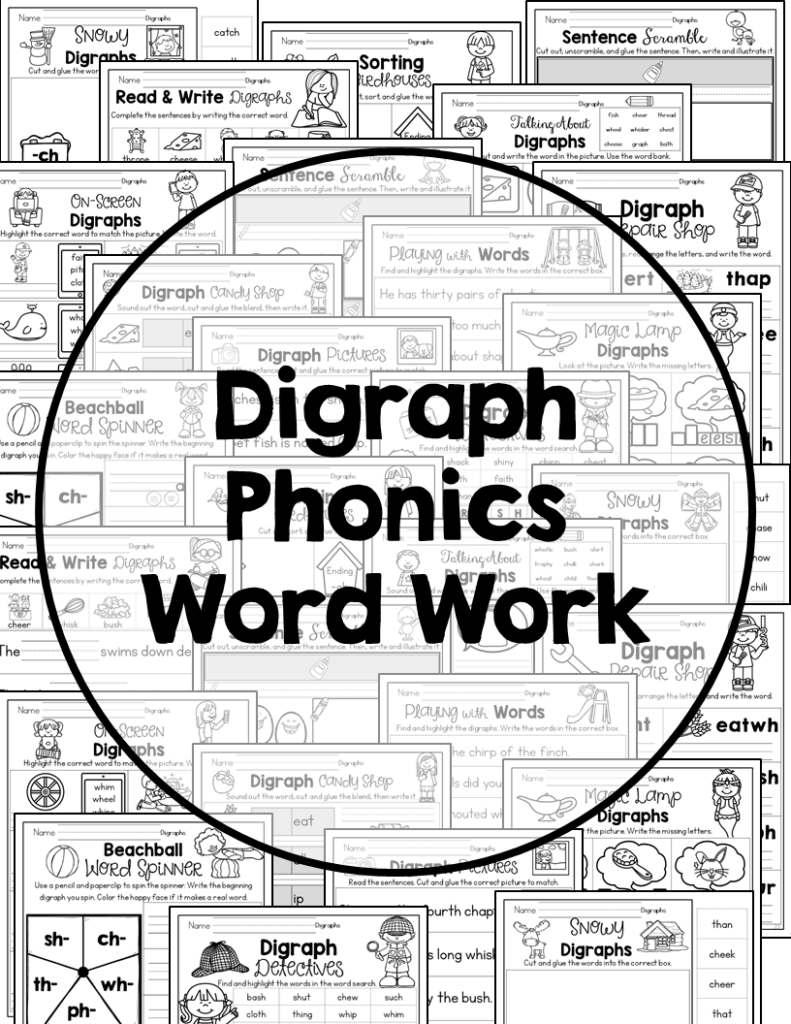 Digraphs Phonics Word Work NO-PREP! - Made By Teachers
