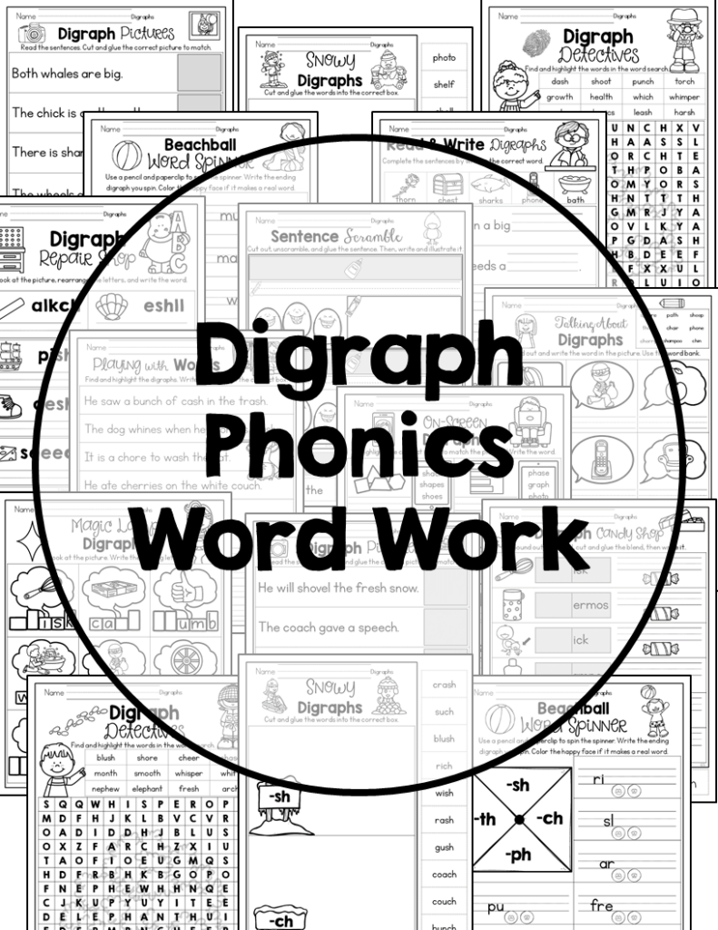 Digraphs Phonics Word Work NO-PREP! | Made By Teachers