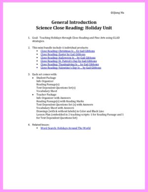 Close Reading: Holiday Unit | Made By Teachers