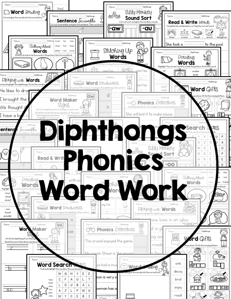 Diphthongs Phonics Word Work NO-PREP! | Made By Teachers