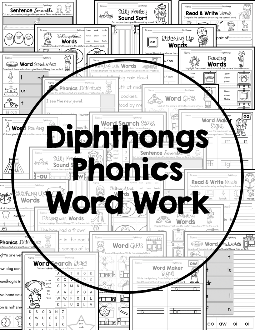 Diphthongs Phonics Word Work NO-PREP! | Made By Teachers