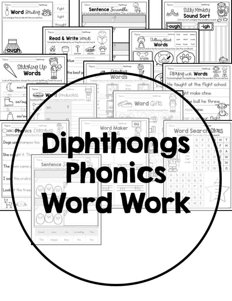 Diphthongs Phonics Word Work NO-PREP! | Made By Teachers