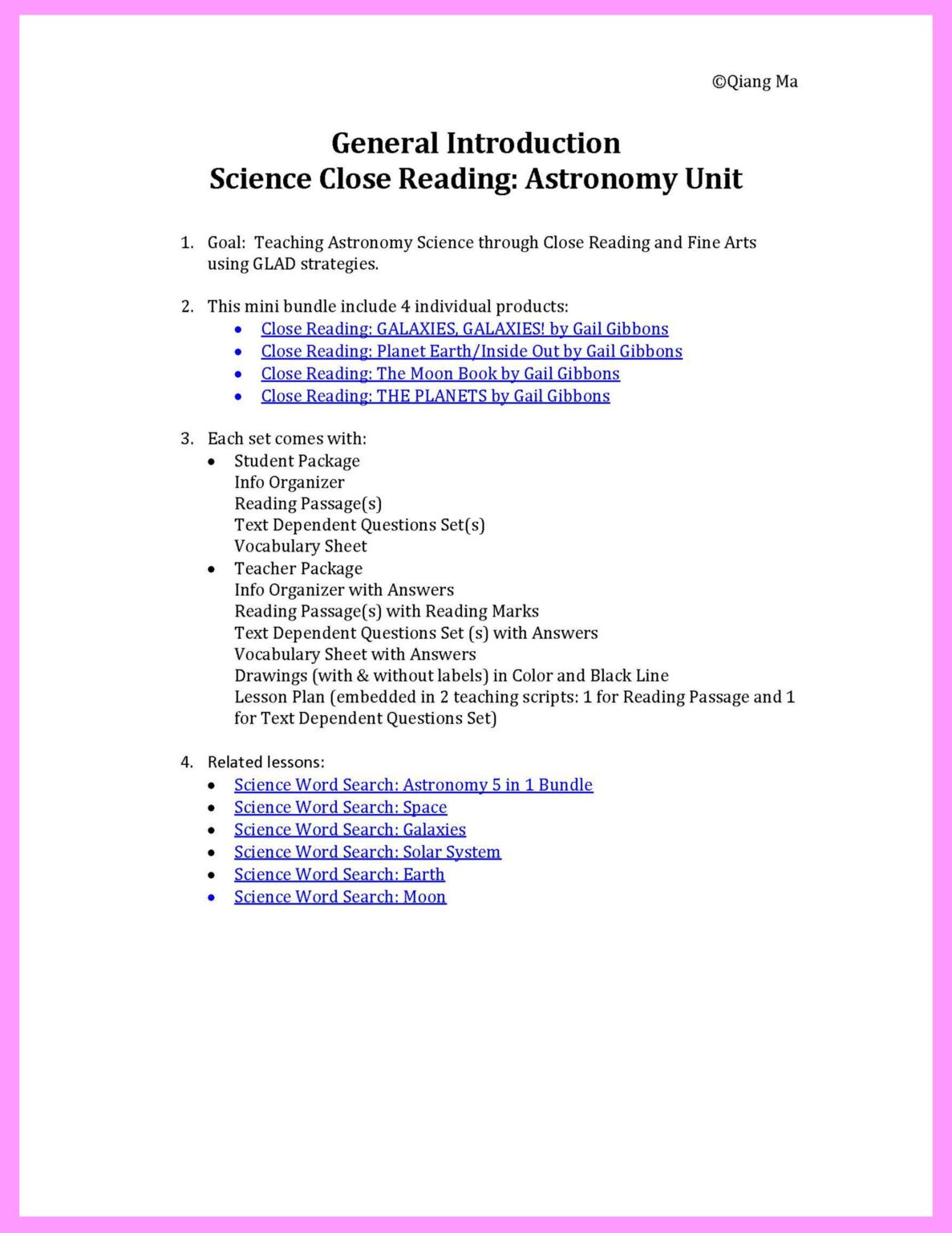 Close Reading: Astronomy Unit - Made By Teachers