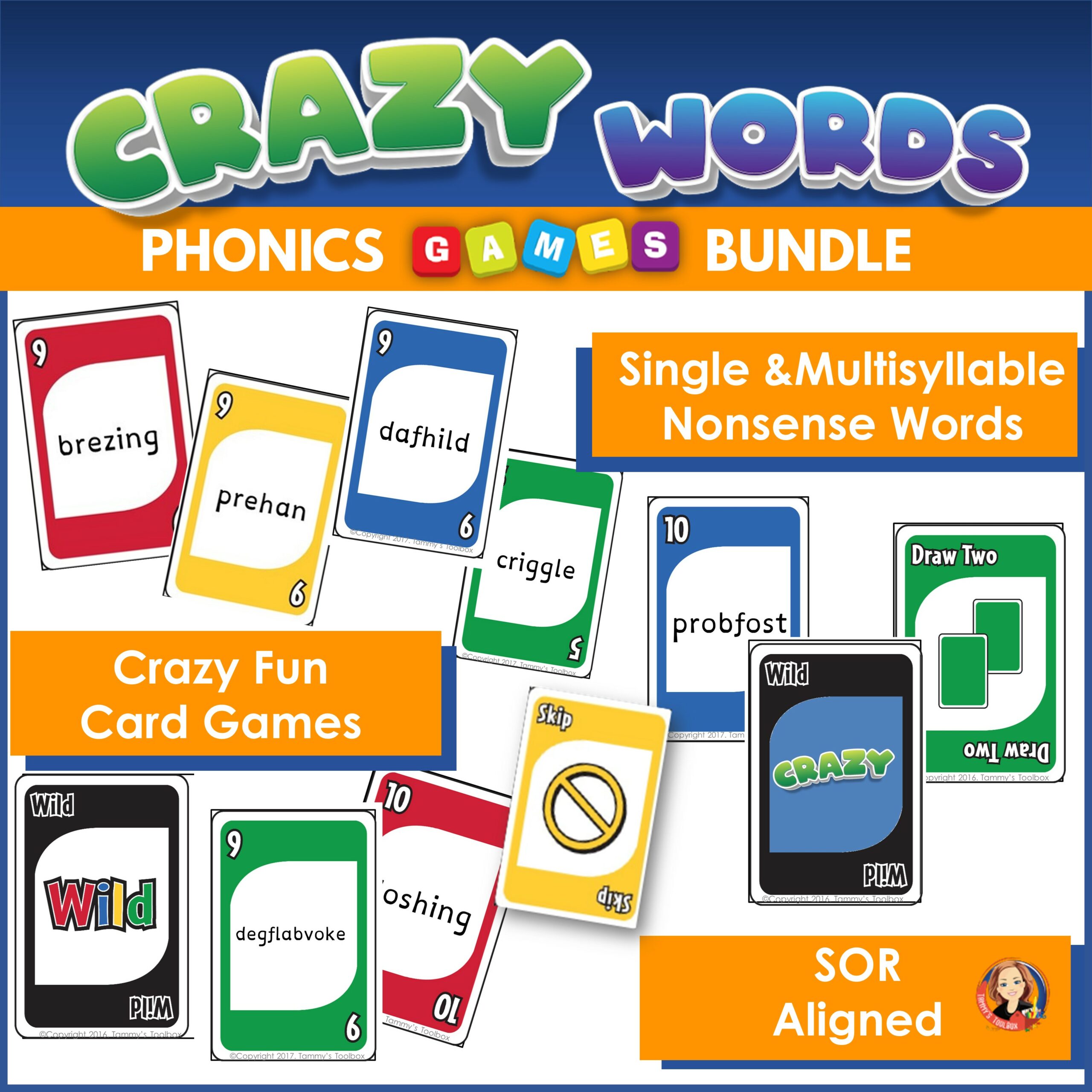 Phonics Card Games for Decoding Nonsense Words Bundle | Made By Teachers