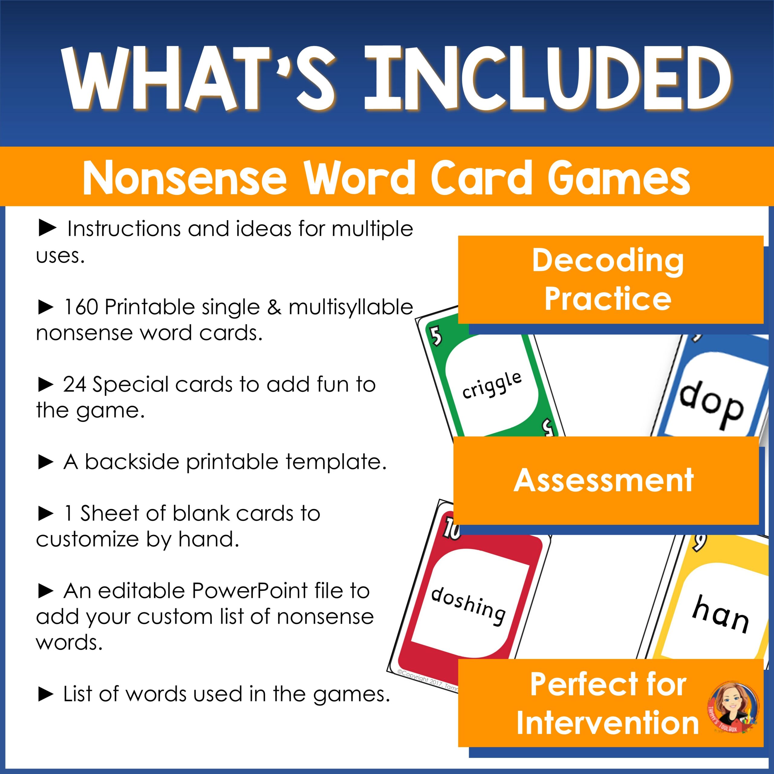 Phonics Card Games for Decoding Nonsense Words Bundle | Made By Teachers