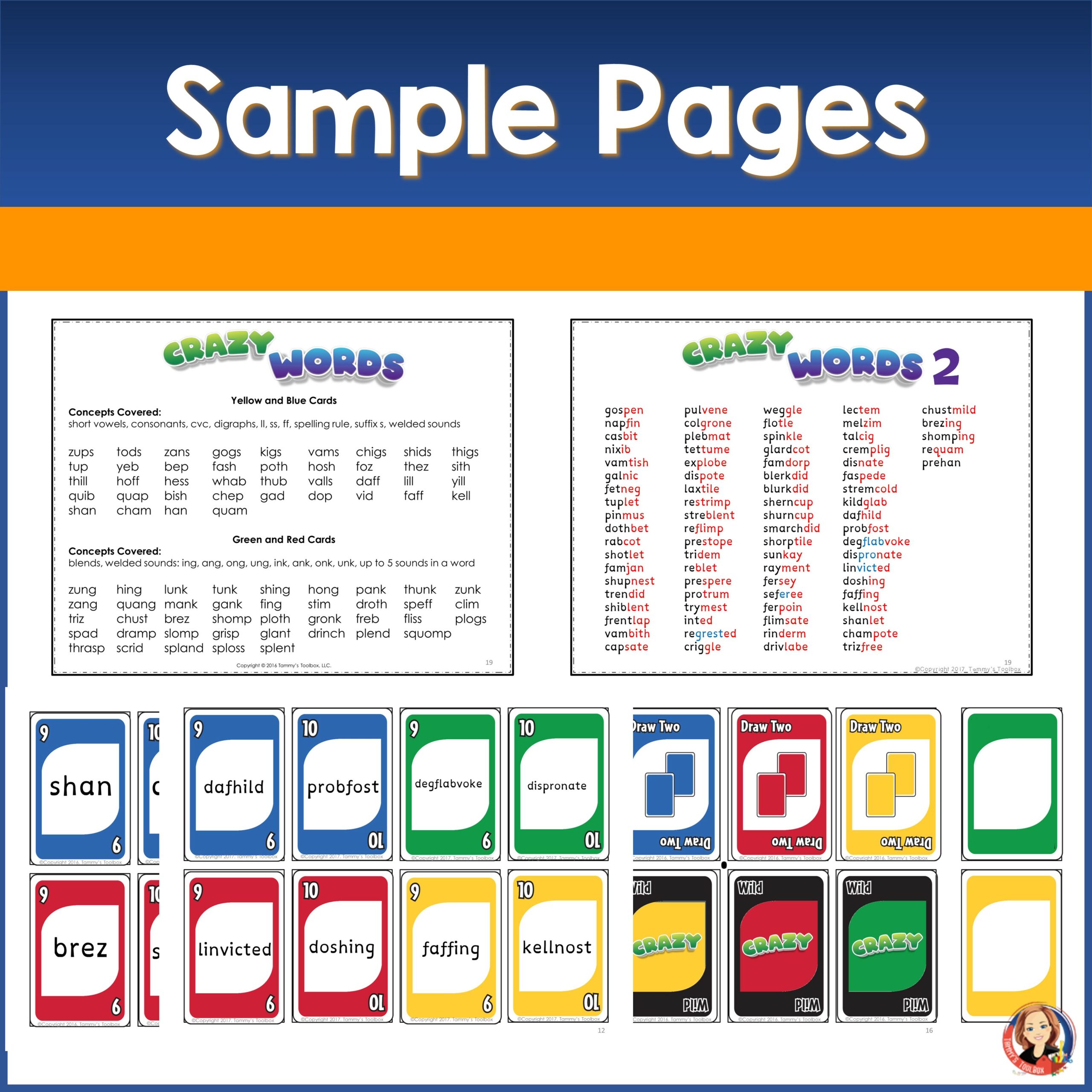 Phonics Card Games for Decoding Nonsense Words Bundle | Made By Teachers