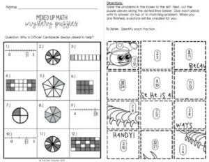 Identifying Fractions Mystery Pictures Math Puzzles | Made By Teachers