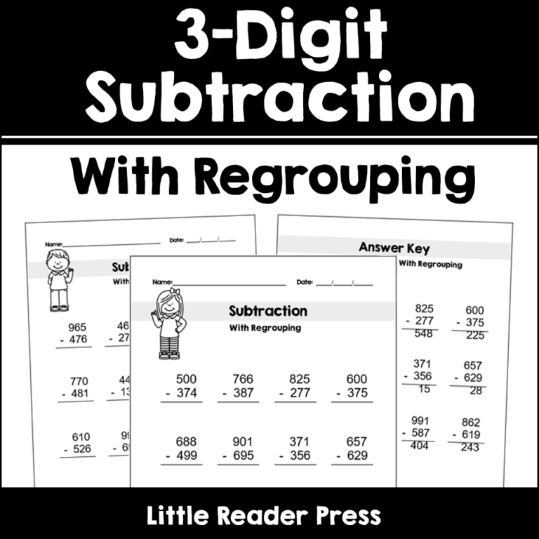 3-Digit Subtraction with Regrouping Worksheets | Made By Teachers