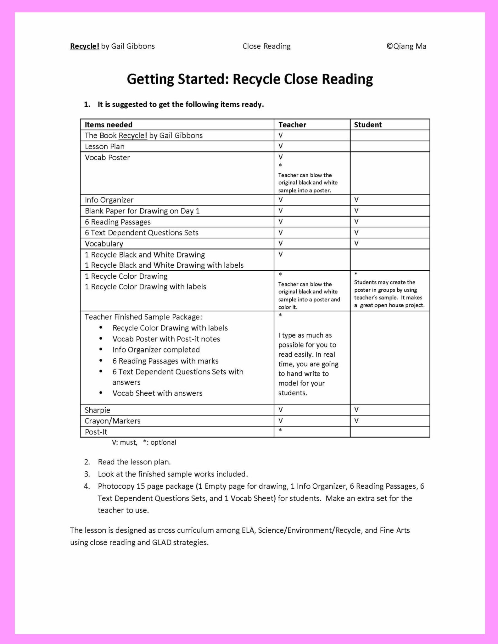 Close Reading: Recycle! by Gail Gibbons | Made By Teachers