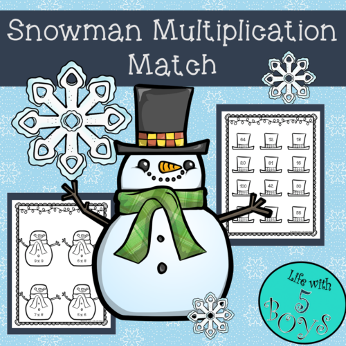 Snowman Multiplication Match | Made By Teachers