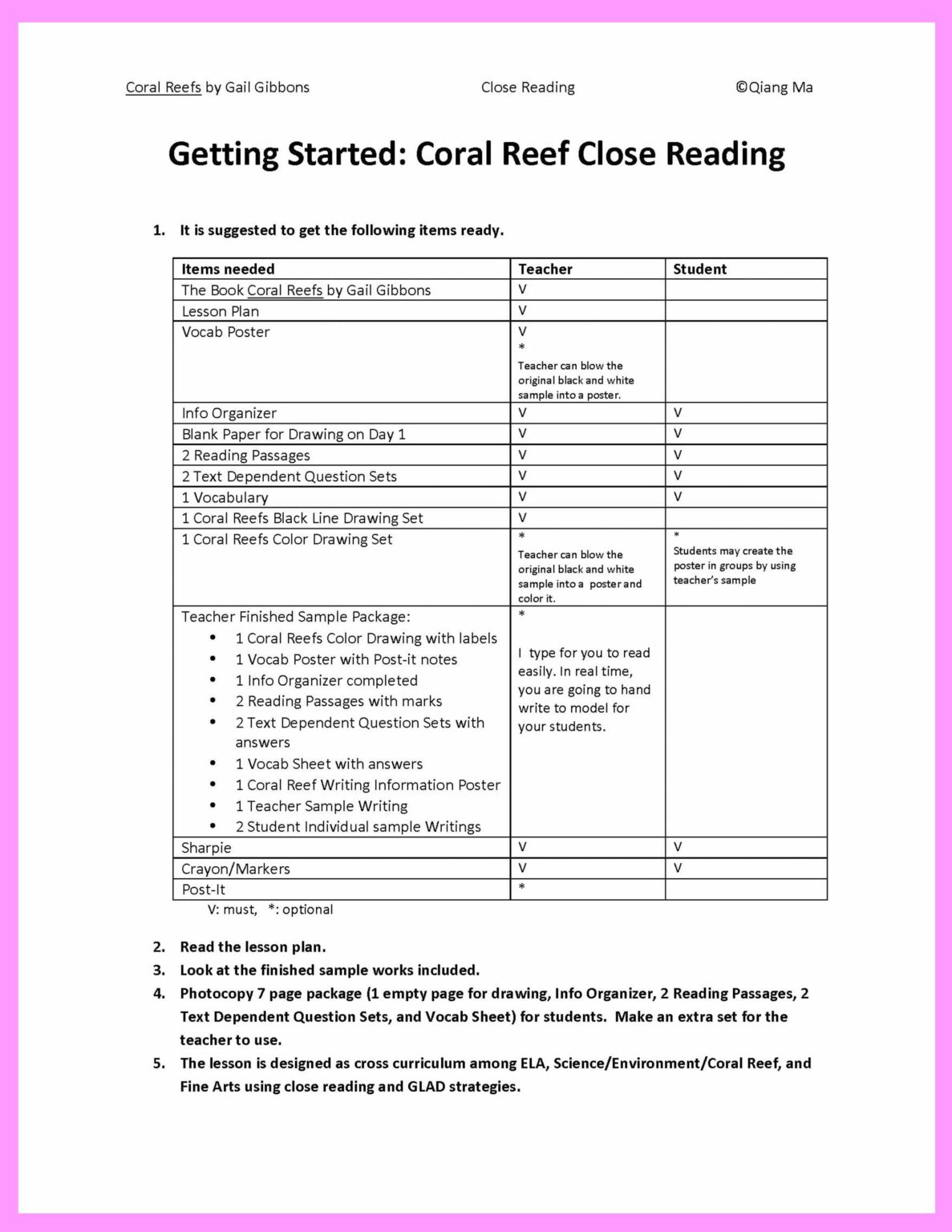 Close Reading: Coral Reefs by Gail Gibbons | Made By Teachers