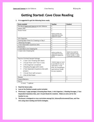 Close Reading: Caves and Caverns by Gail Gibbons | Made By Teachers