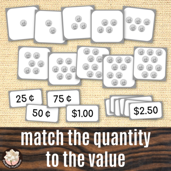 Skip Counting Quarter Cards - Montessori Money Counting Like Coins ...
