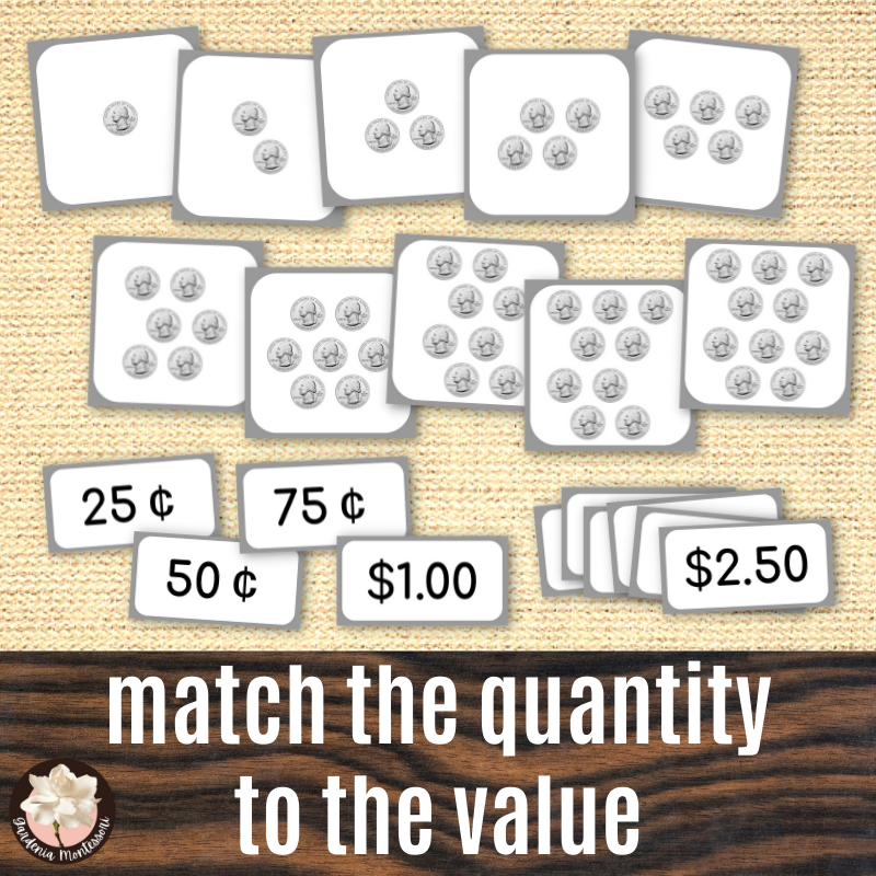 Skip Counting Quarter Cards - Montessori Money Counting Like Coins ...