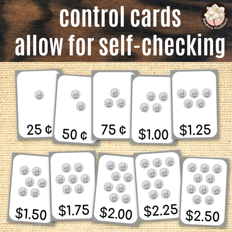 Skip Counting Quarter Cards - Montessori Money Counting Like Coins ...