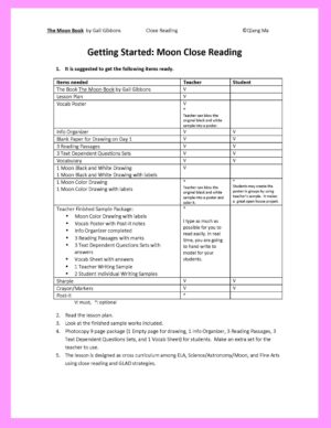 Close Reading: The Moon Book by Gail Gibbons | Made By Teachers