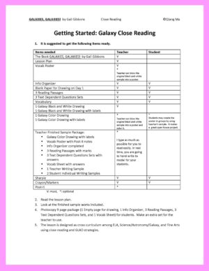 Close Reading: GALAXIES, GALAXIES! by Gail Gibbons | Made By Teachers