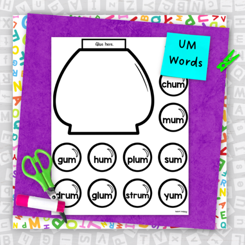 Short U Vowel Craft | UMball Machine | UM Word Family | Made By Teachers