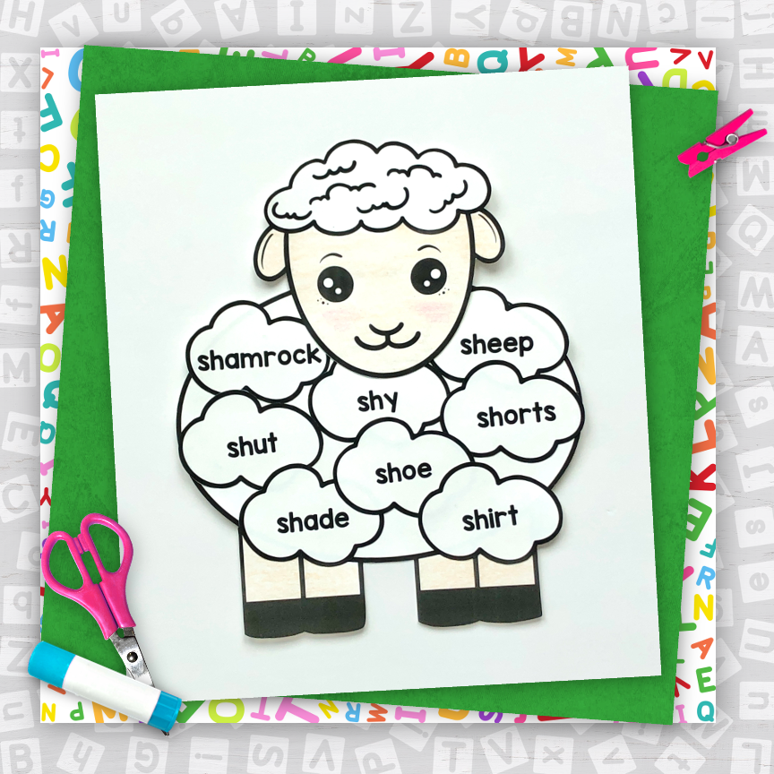 SH Digraph Craft | Shamrock Sheep | Made By Teachers