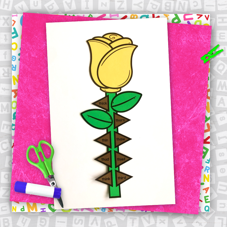 TH Digraph Craft | Rose with Thorns | Made By Teachers