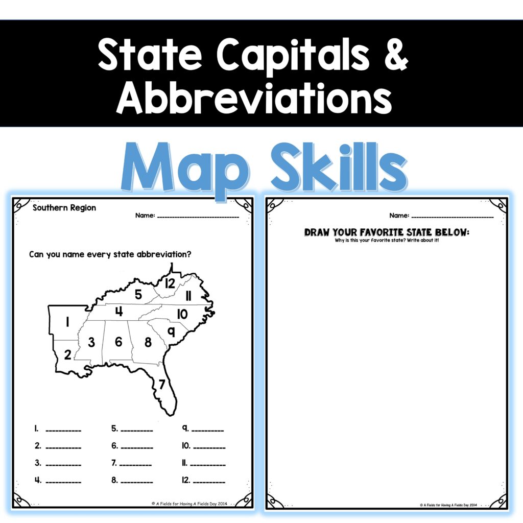 USA State Capitals and Abbreviations- Memorization Practice Worksheets ...