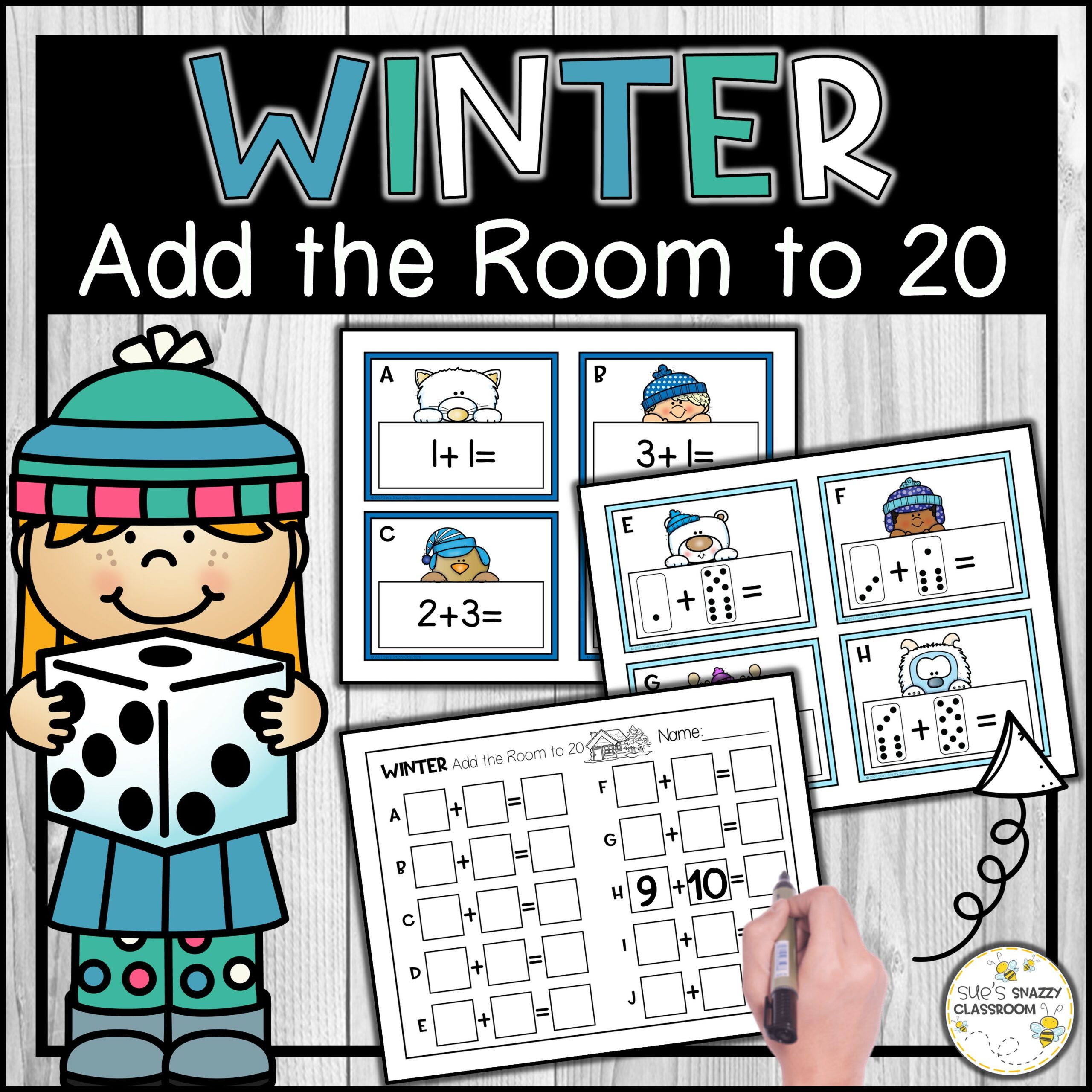 Winter Addition Activity | Number Facts Add the Room | Number Sums to ...