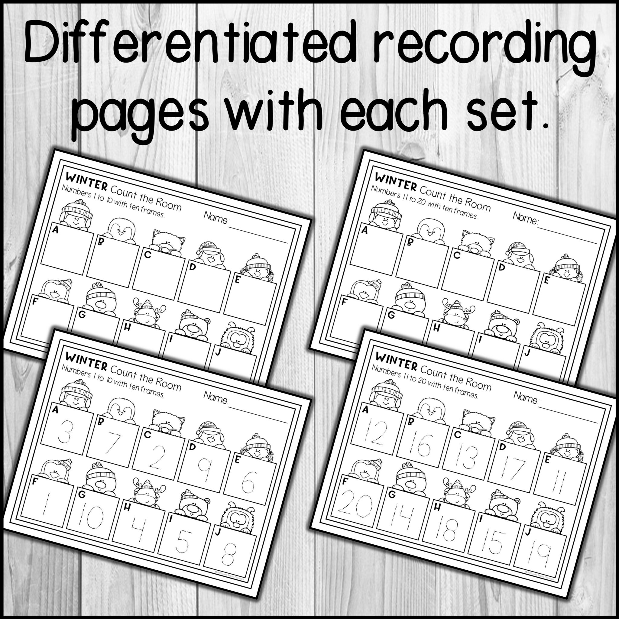 Winter Themed Count the Room | Math Center and Activity | Numbers 1 to ...