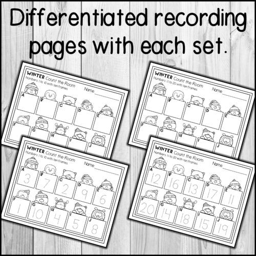 Winter Themed Count the Room | Math Center and Activity | Numbers 1 to ...
