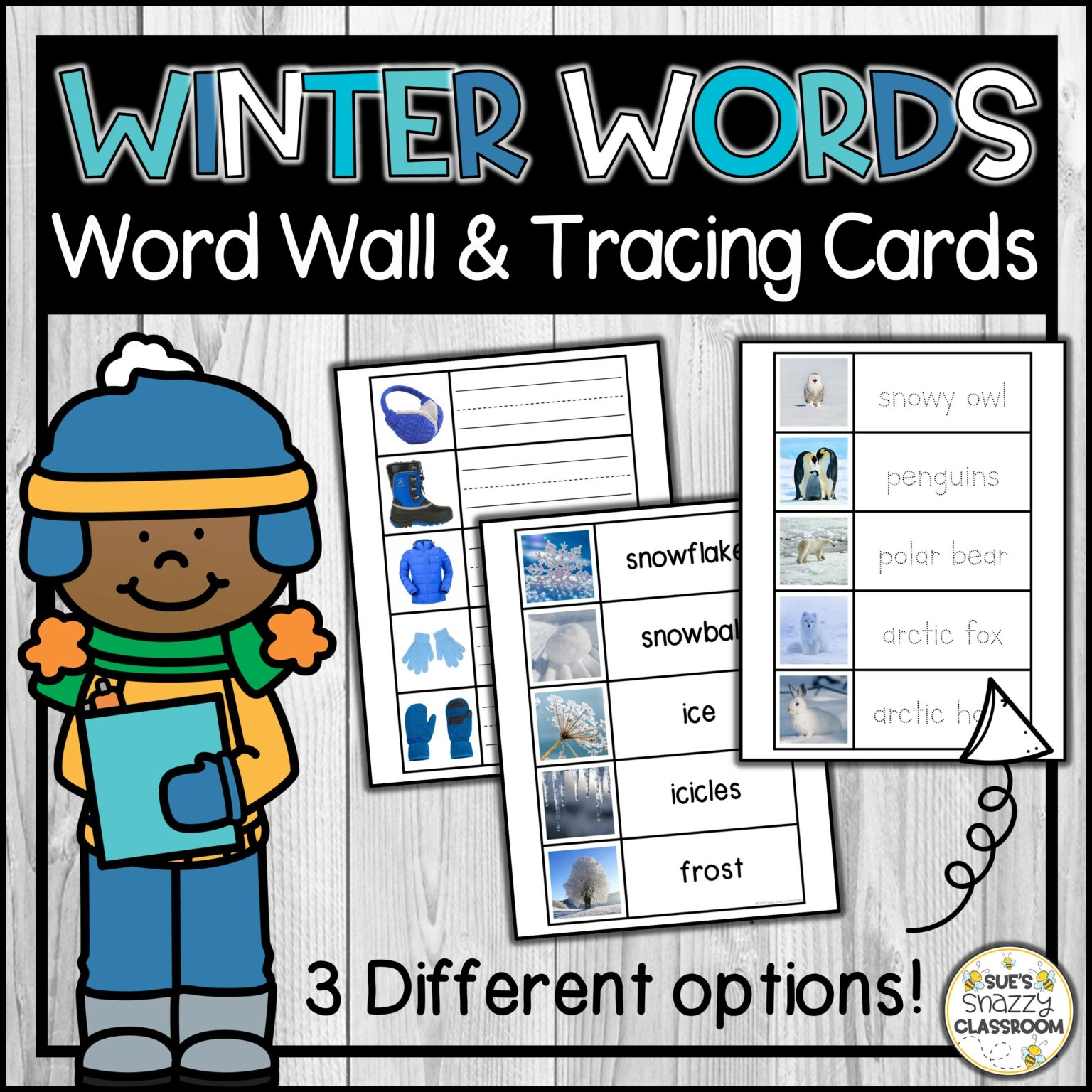 Winter Vocabulary Word Wall Cards | Winter Tracing and Writing Center ...