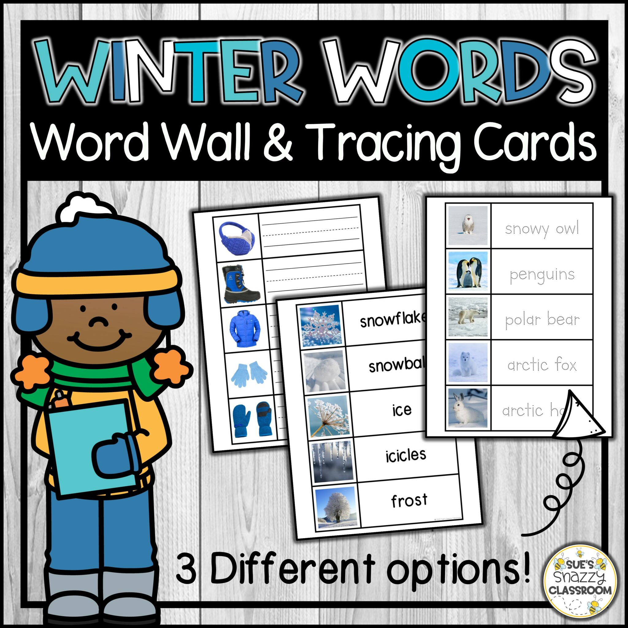 Winter Vocabulary Word Wall Cards | Winter Tracing and Writing Center ...