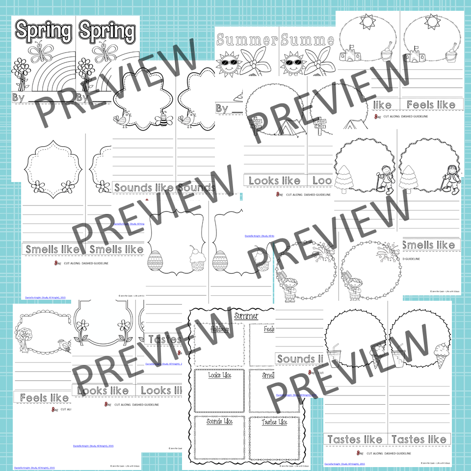 4 Seasons and 5 Senses Flipbook | Made By Teachers