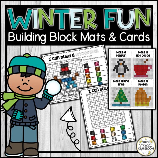 Winter Building Blocks Activity Mats | Fine Motor Task Cards | Math ...