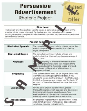Persuasive Advertisement Rhetoric Project: Requirements, Rubric ...