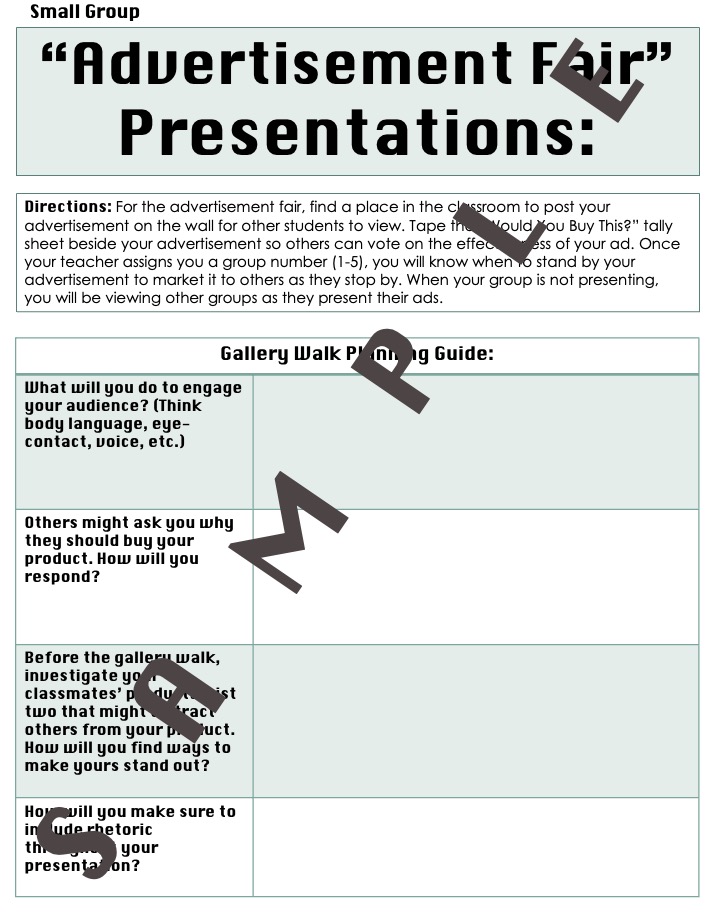 Persuasive Advertisement Rhetoric Project: Requirements, Rubric ...